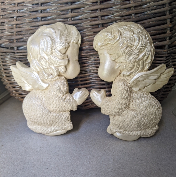 Accents | Vintage Miller Studios Praying Baby Angels Cherubs Chalk Ware ...